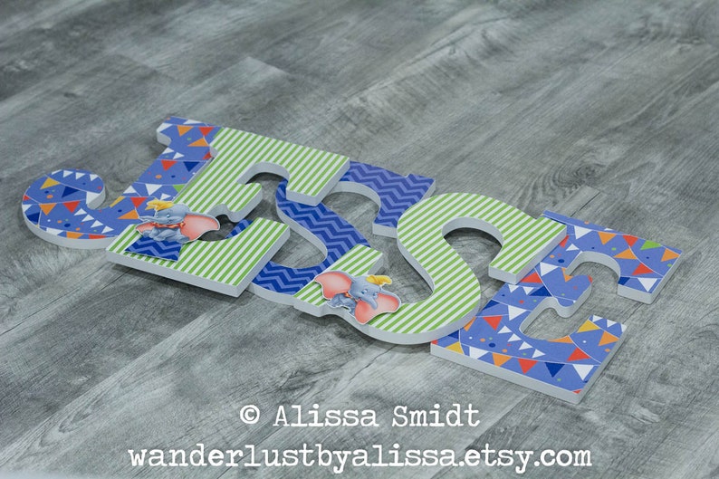 Dumbo Letters Custom Letters Wooden Nursery Letters dumbo - Etsy