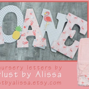 Flamingo Letters Custom Wooden Letters Baby Girl pink - Etsy