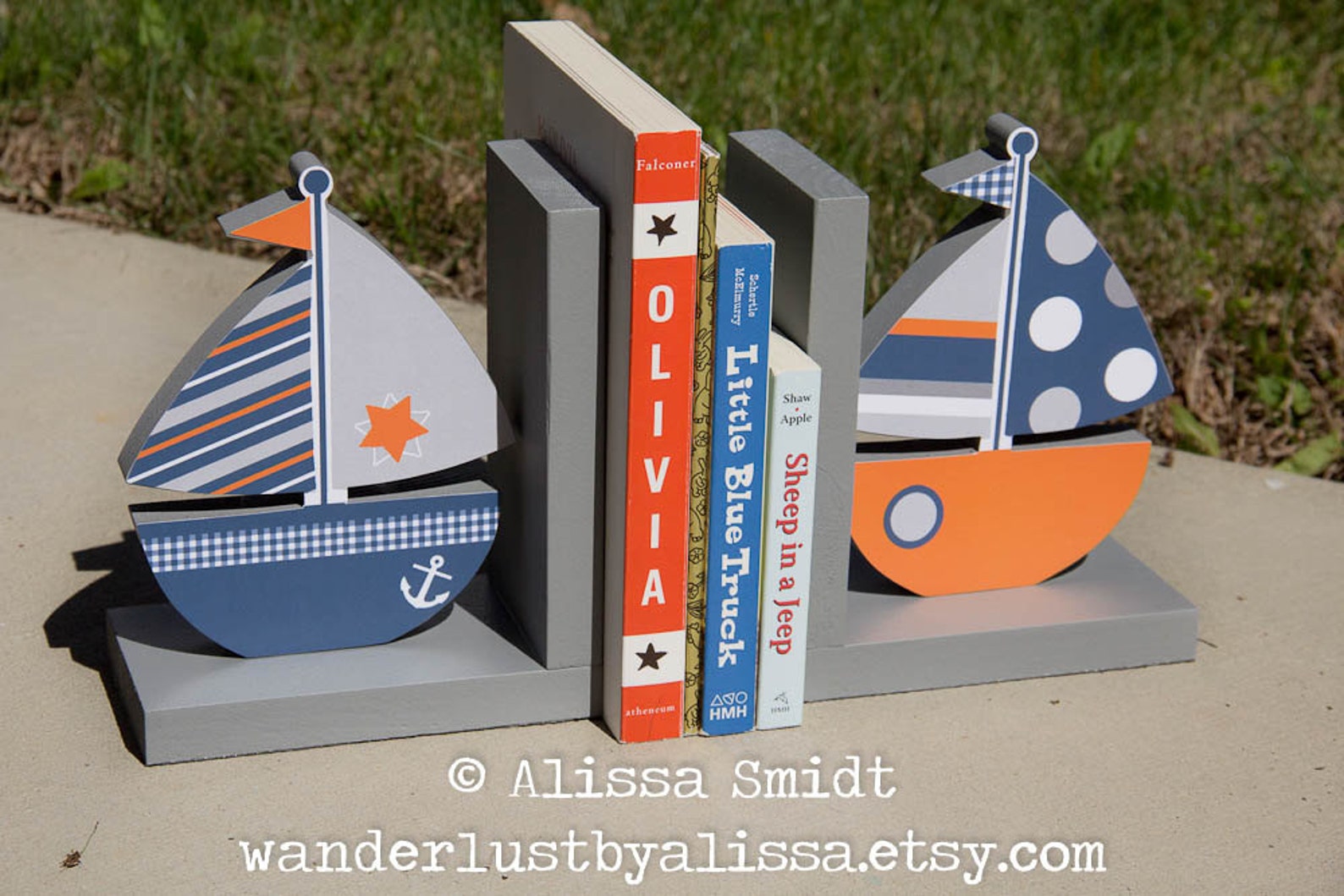 Sailboat Bookends Nautical Themed Custom Designed Wooden | Etsy