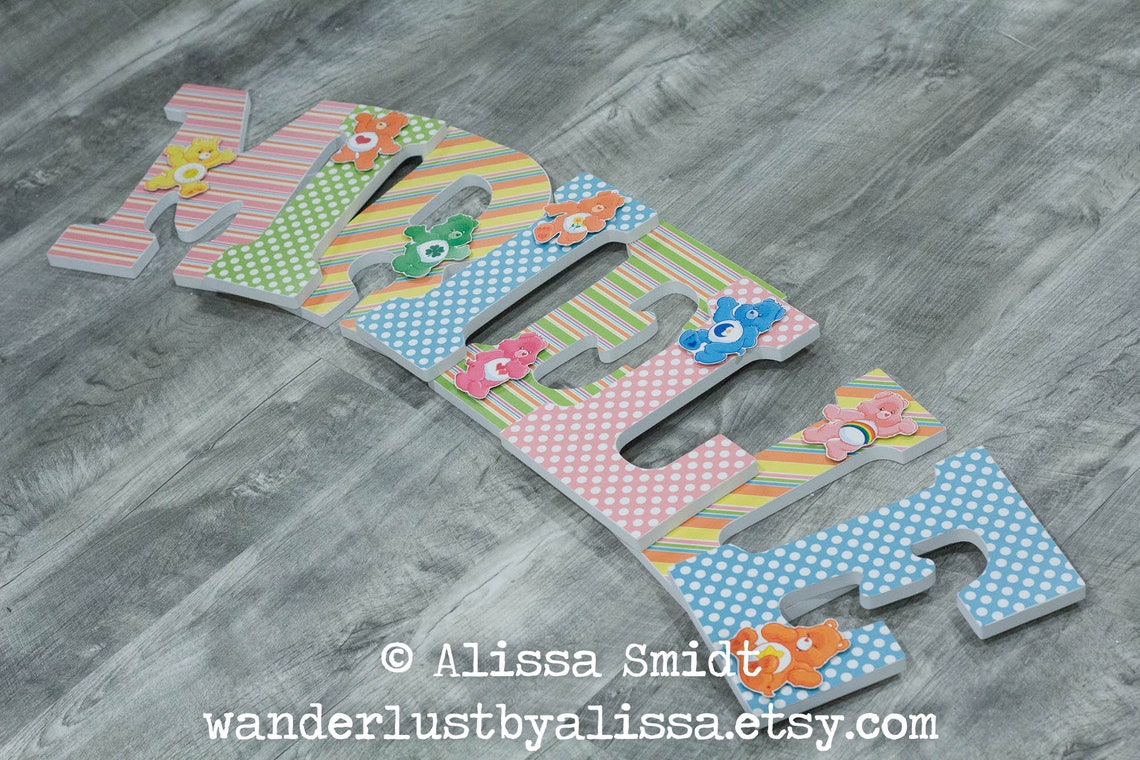 Care Bear Letters Custom Wood Letters Care Bear Nursery - Etsy