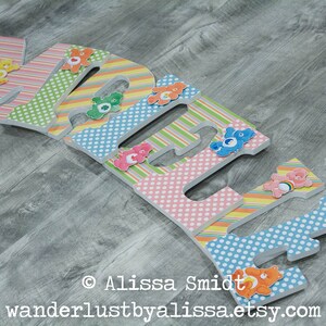 Care Bear Letters, Custom Wood Letters, Care Bear Nursery (pink, Green ...