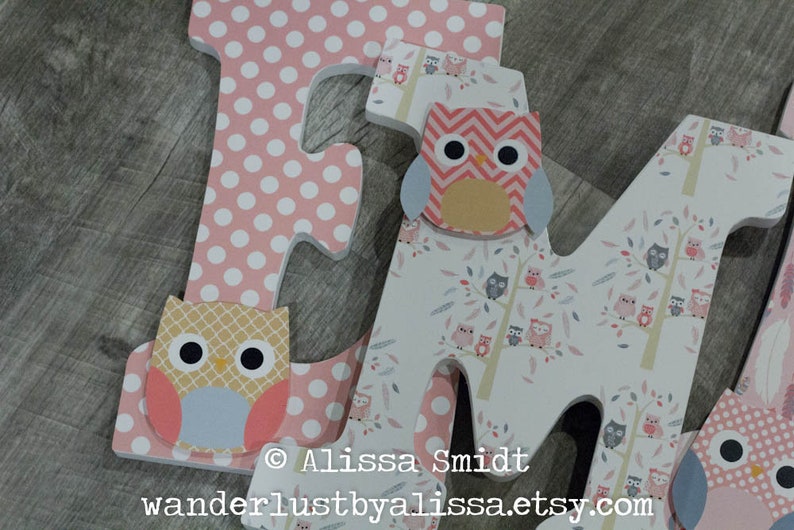 Owl Family Tree Letters Custom Wooden Letters Owl Theme - Etsy