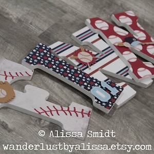 Baseball Nursery Letters Custom Wooden Letters Sports Theme - Etsy