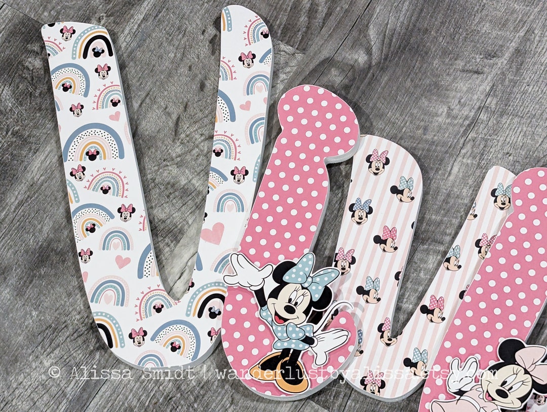 Minnie Mouse Letters, Custom Wooden Letters, Baby Name Letters - 9 Inch ...