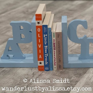 ABCD Wooden Letter Bookends - Custom Created to Coordinate With Your ...
