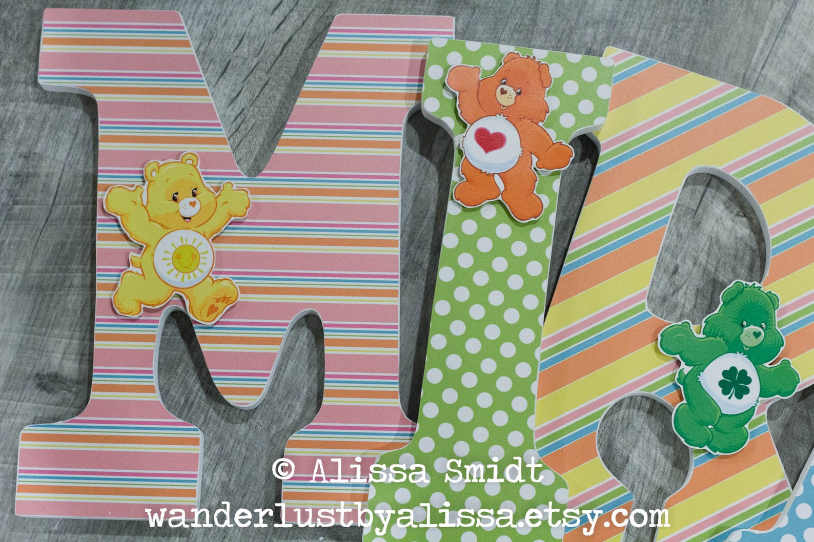 Care Bear Letters Custom Wood Letters Care Bear Nursery - Etsy