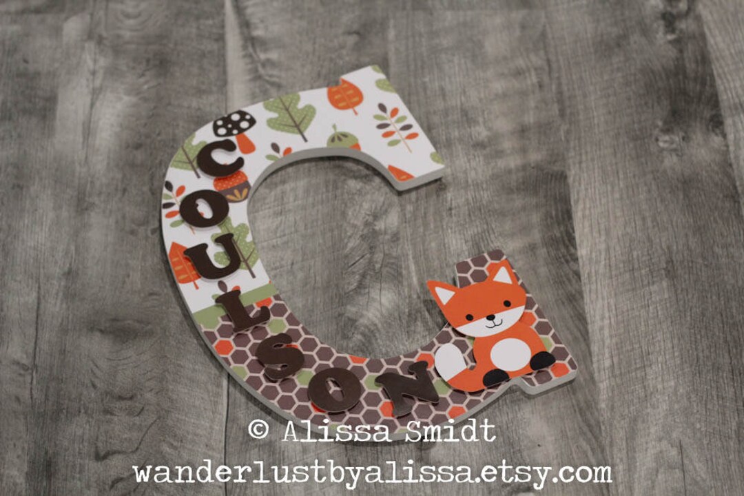 Echo Woodland Forest Animal Theme Letter 14 Inch Size Large Nursery ...