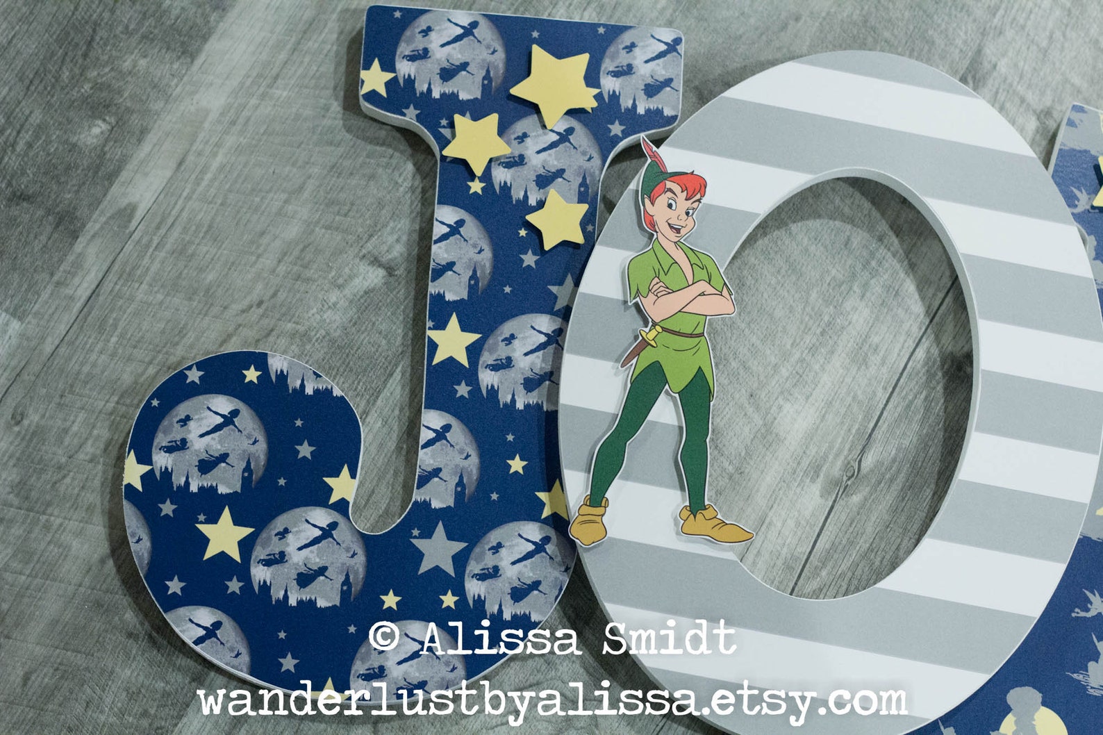 Peter Pan Custom Wood Letters 12 Inch Size Large Nursery Letters peter ...