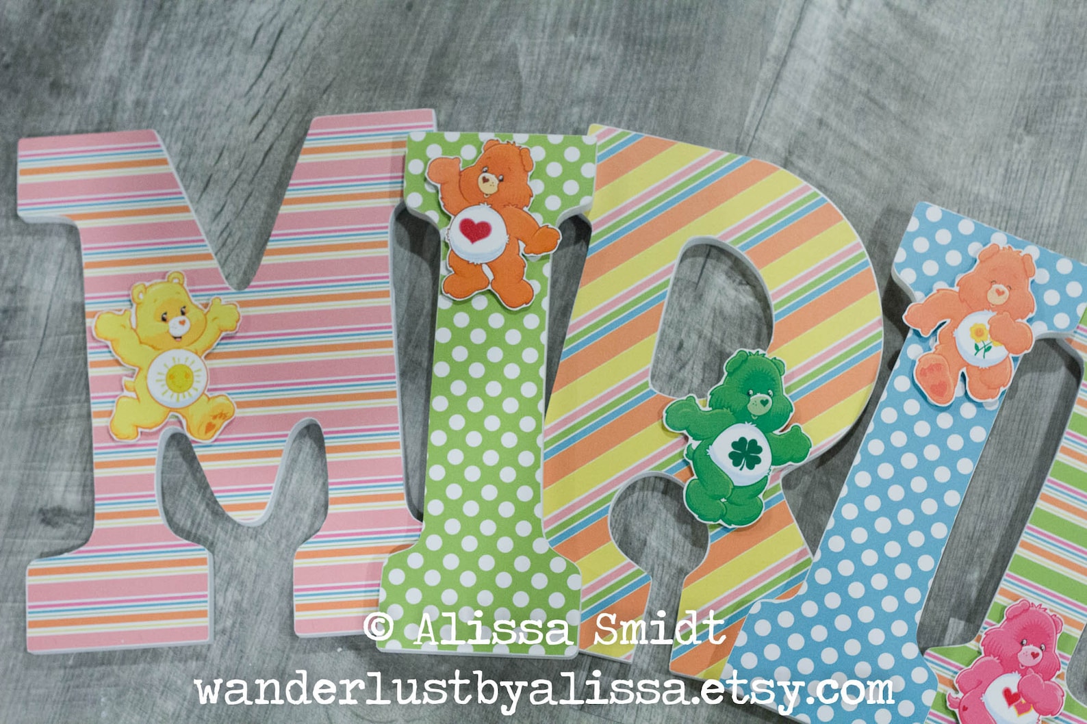 Care Bear Letters Custom Wood Letters Care Bear Nursery - Etsy