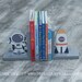 Astronaut and Rocket Wood Bookends Custom Created Space Themed ...