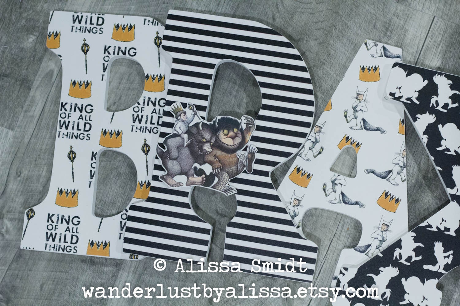 Where the Wild Things Are Letters Custom Designed Wooden | Etsy