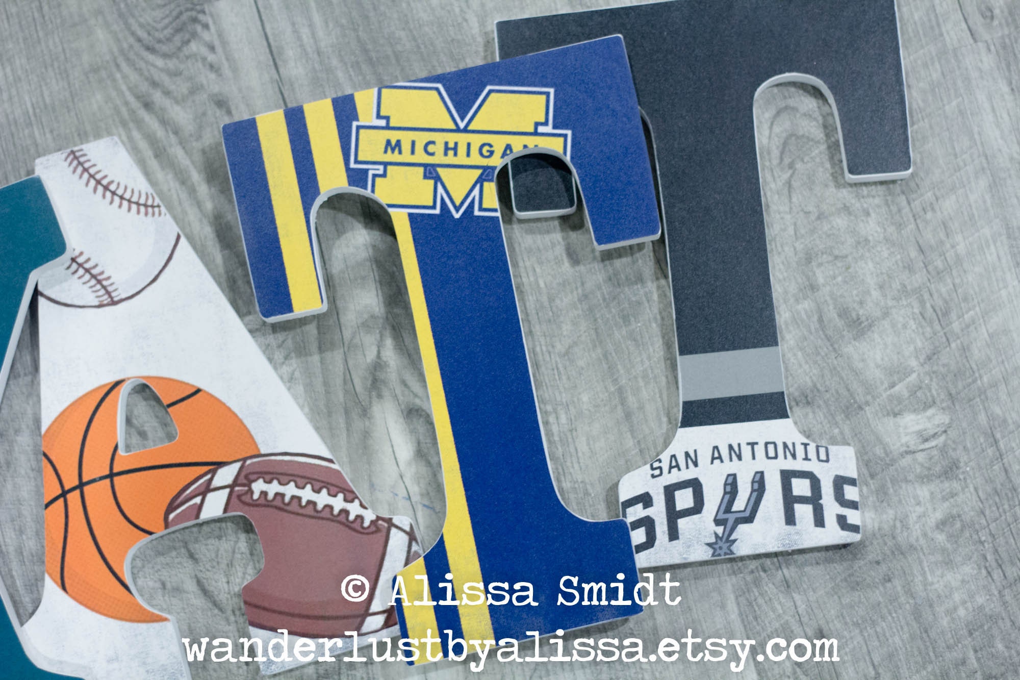 Baseball Football Basketball Letters Custom Designed Letters - Etsy