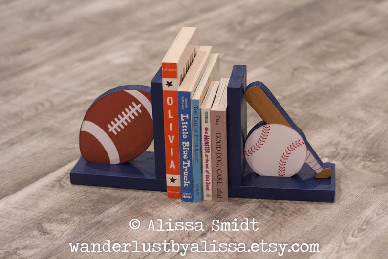 Baseball and Football Bookends Custom Created to Coordinate | Etsy