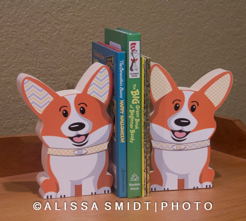 Custom Designed Wooden Corgi Bookends Custom Created to | Etsy