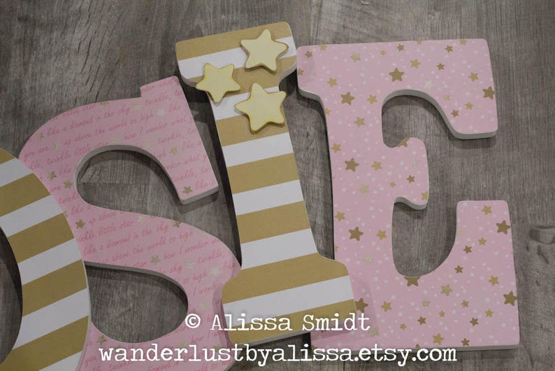 Star and Moon Custom Wooden Nursery Letters Custom Letters - Etsy