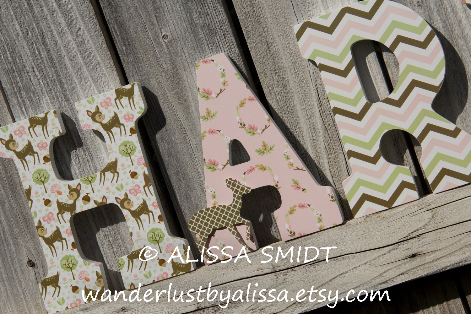 Custom Nursery Wooden Letters Baby Girl Nursery Deer/Fawn | Etsy