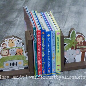 Jungle Safari Animal Bookends Personalized Gift for Book Lover ...