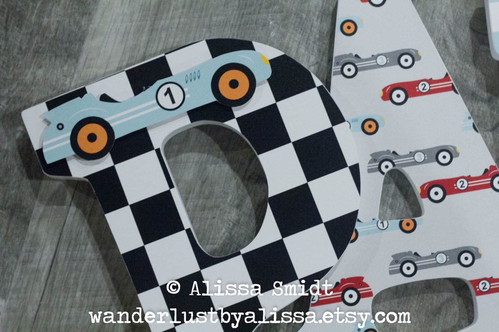 Race Car Letters Vintage Car Letters Baby Nursery Custom - Etsy