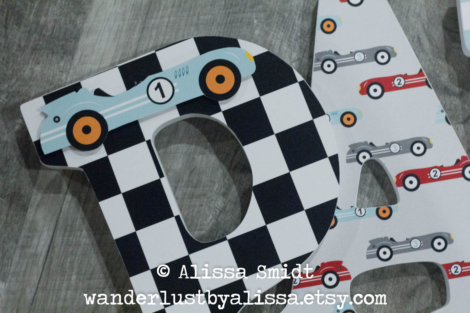Race Car Letters Vintage Car Letters Baby Nursery Custom - Etsy