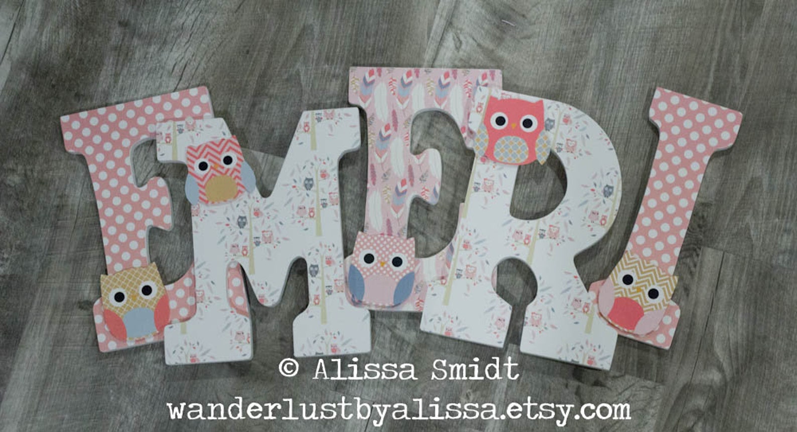 Owl Family Tree Letters Custom Wooden Letters Owl Theme - Etsy