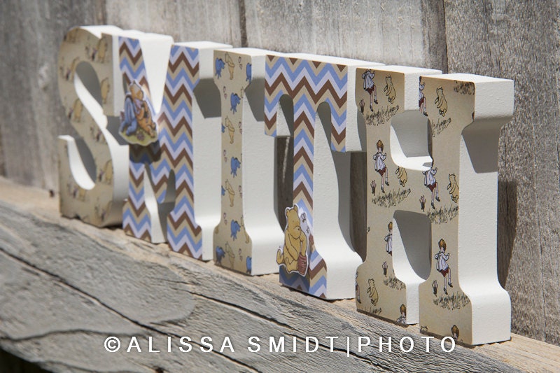 Winnie the Pooh Letters Custom Nursery Wooden Letters Baby | Etsy