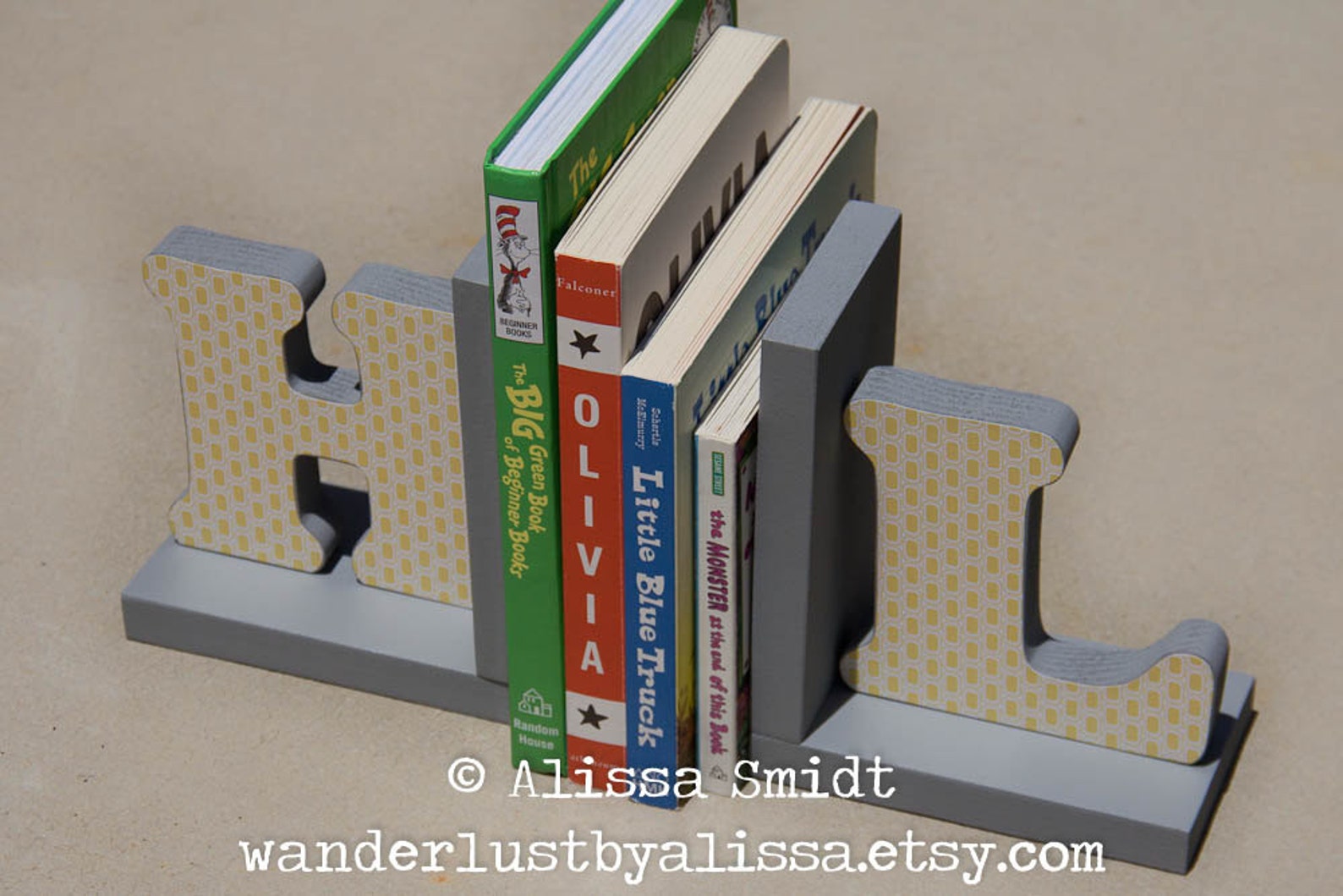 Letter Bookends Initial Bookends Wooden Custom Bookends - Etsy