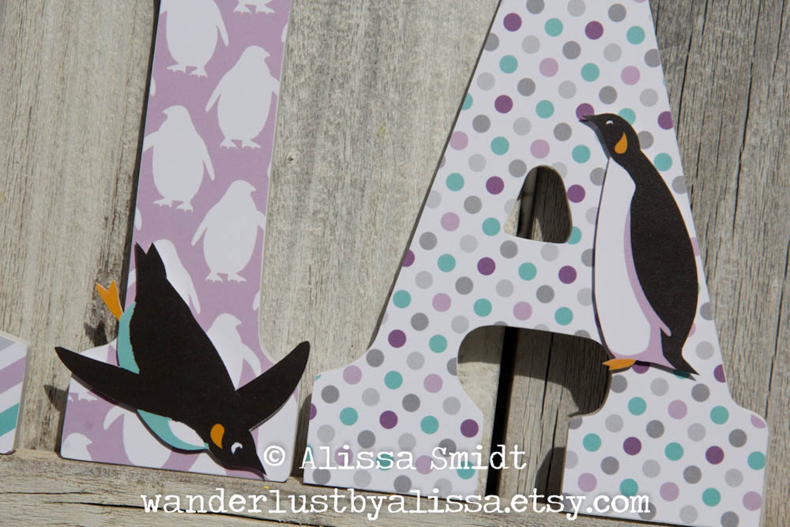 Penguin Nursery Letters Custom Wooden Letters Arctic Animal - Etsy