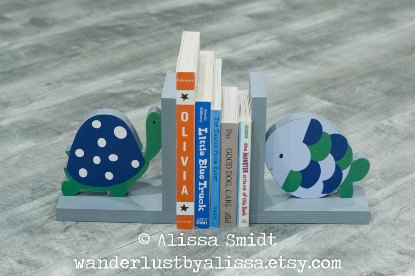 Oceana Bookends Sea Turtle and Fish Themed Wooden Bookends - Etsy