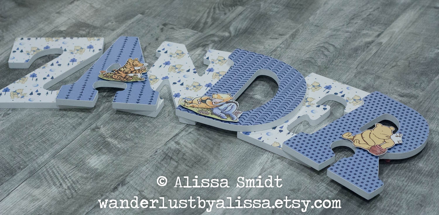Winnie the Pooh Nursery Letters, Custom Wooden Letters Forever Pooh - 9 ...