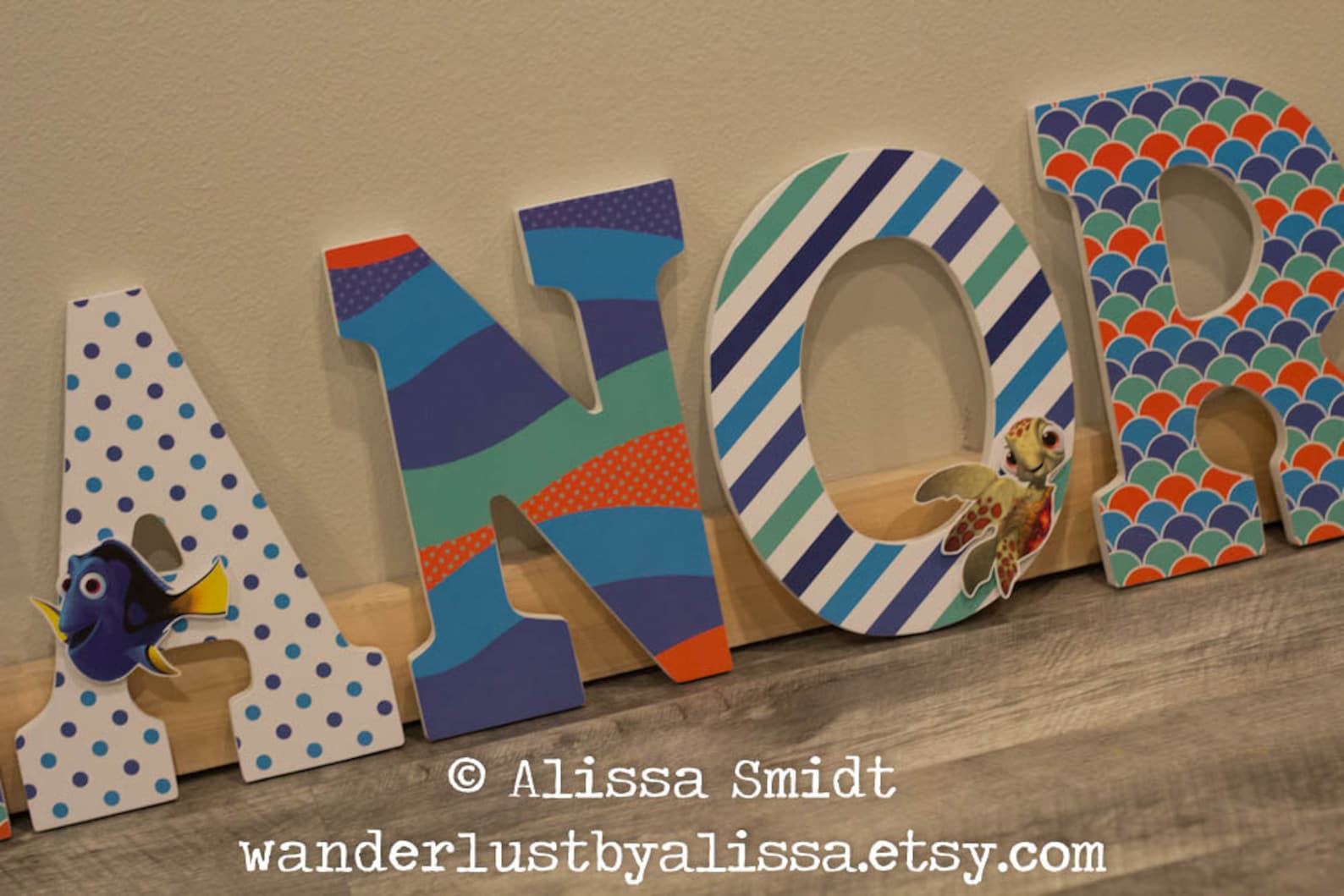 Finding Nemo Letters Custom Letters Wooden Nursery Letters - Etsy
