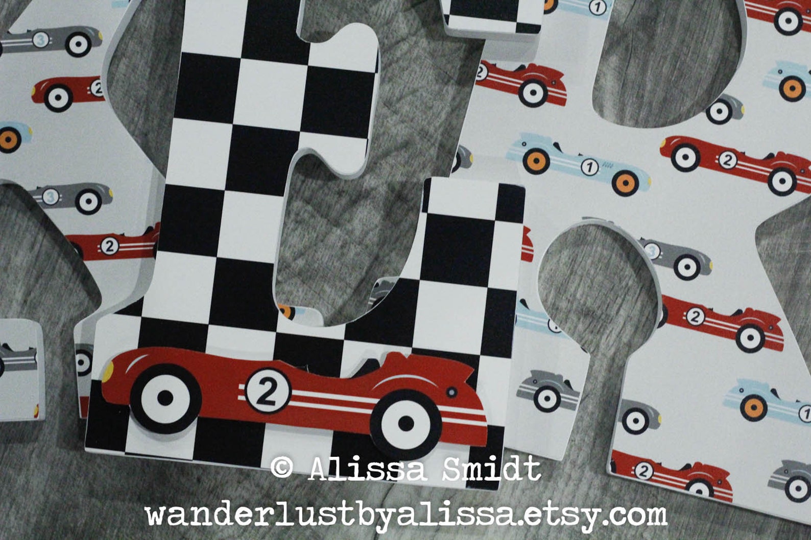Race Car Letters Vintage Car Letters Baby Nursery Custom - Etsy
