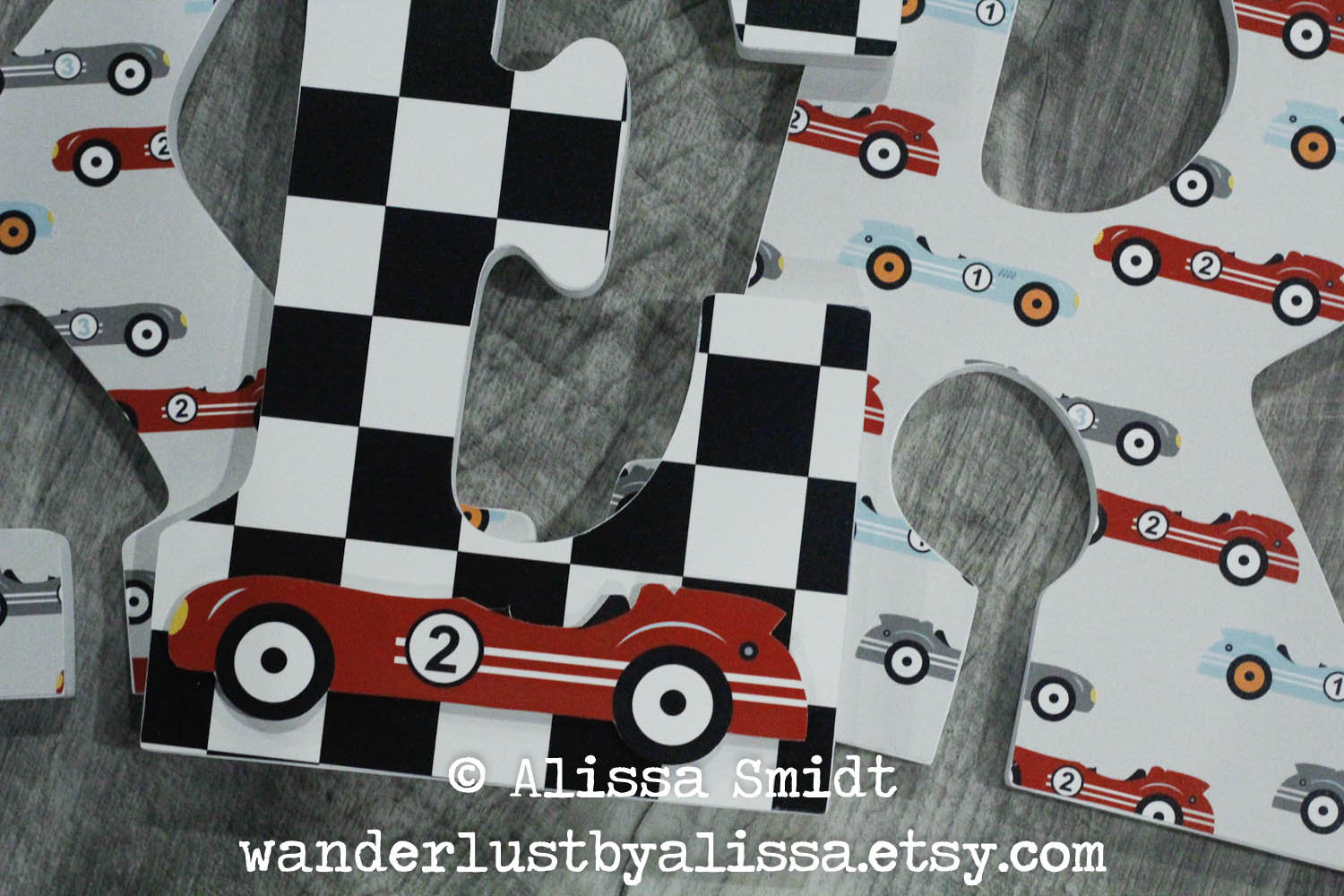 Race Car Letters Vintage Car Letters Baby Nursery Custom - Etsy