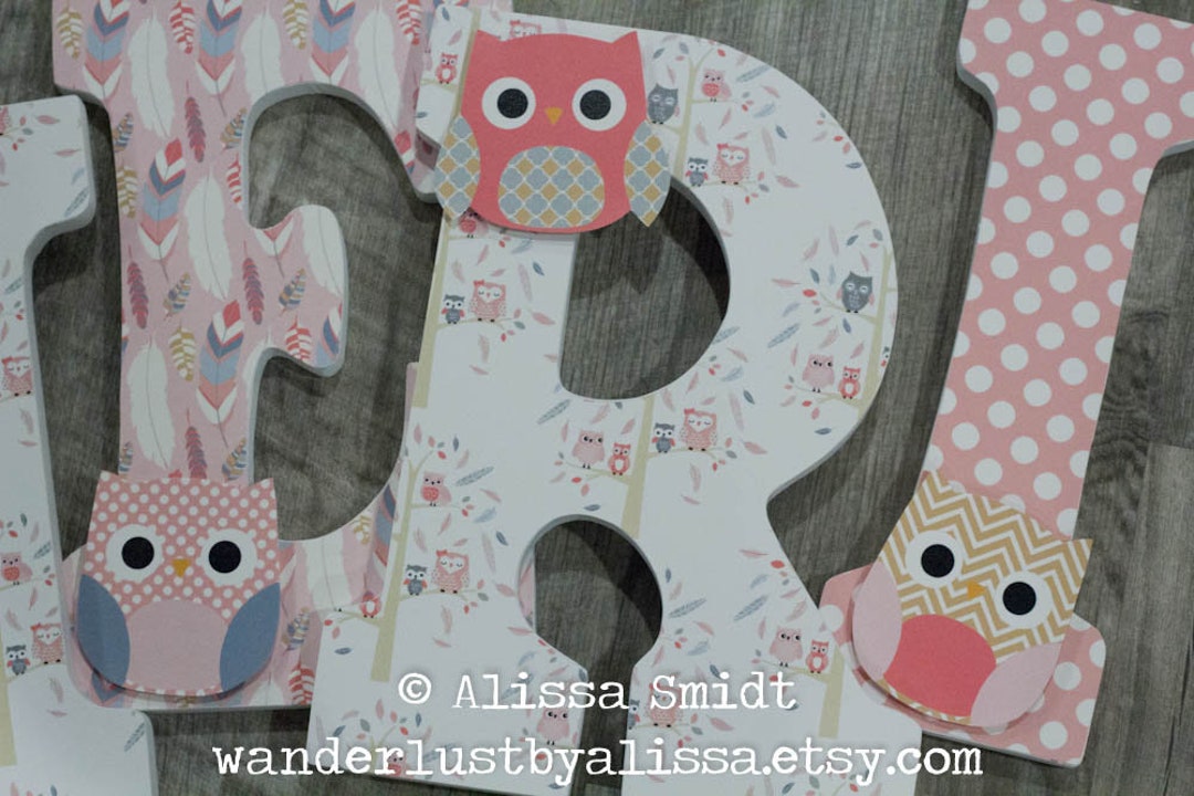 Owl Family Tree Letters, Custom Wooden Letters - Owl Theme Letters ...