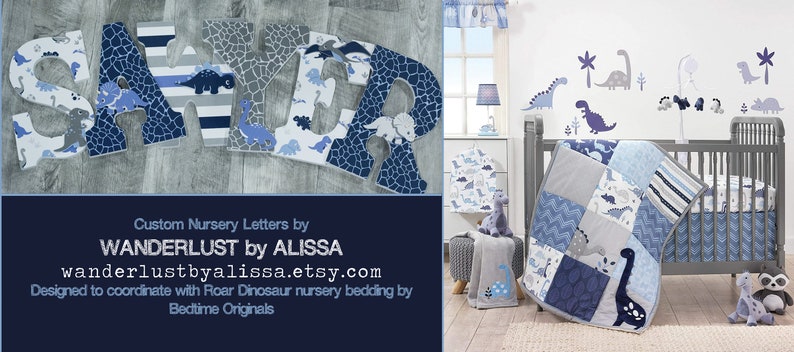 Dinosaur Roar Nursery Letters Custom Dino Letters Dino | Etsy