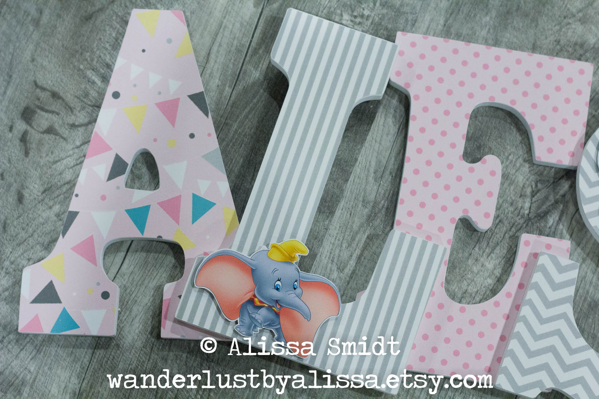 Dumbo Letters - Custom Letters, Wooden Nursery Letters (dumbo, Elephant ...