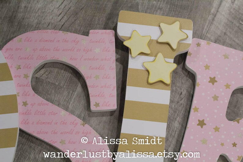 Star and Moon Custom Wooden Nursery Letters Custom Letters - Etsy