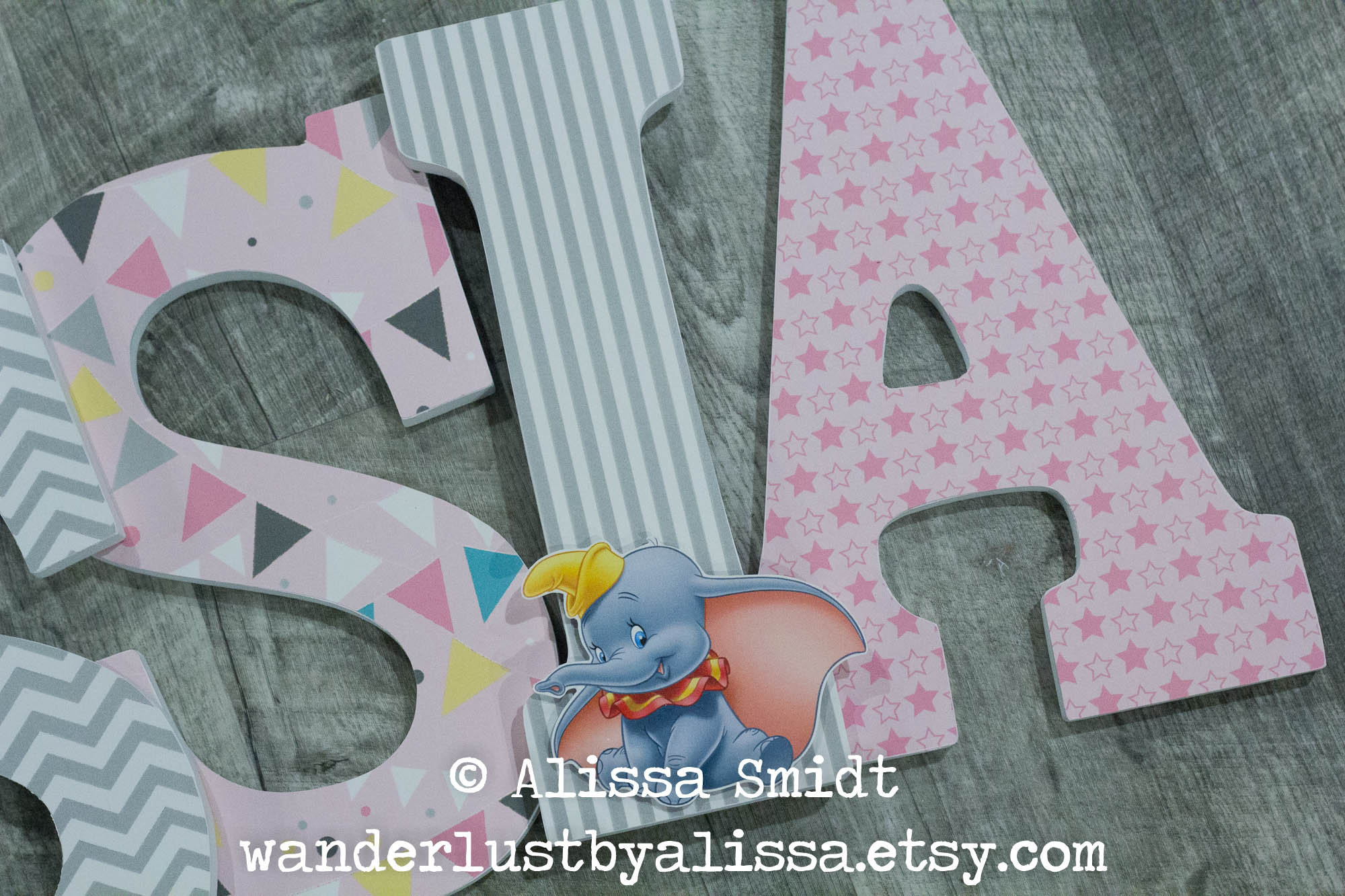 Dumbo Letters - Custom Letters, Wooden Nursery Letters (dumbo, Elephant ...