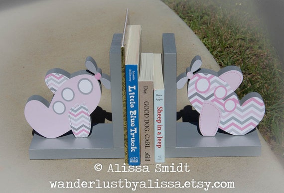 Airplane Bookends Custom Designed Wooden Bookends Custom | Etsy