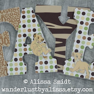Lion King Letters, Custom Wooden Letters, Wild Adventure Bedding - 9 ...