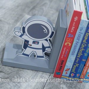 Astronaut and Rocket Wood Bookends Custom Created Space Themed ...