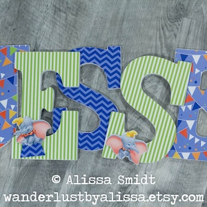 Dumbo Letters - Custom Letters, Wooden Nursery Letters (dumbo, Elephant ...