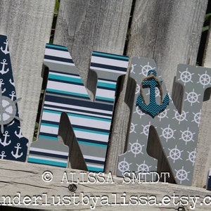 Nautical Nursery Letters, Custom Wooden Letters Nautical Theme, High ...