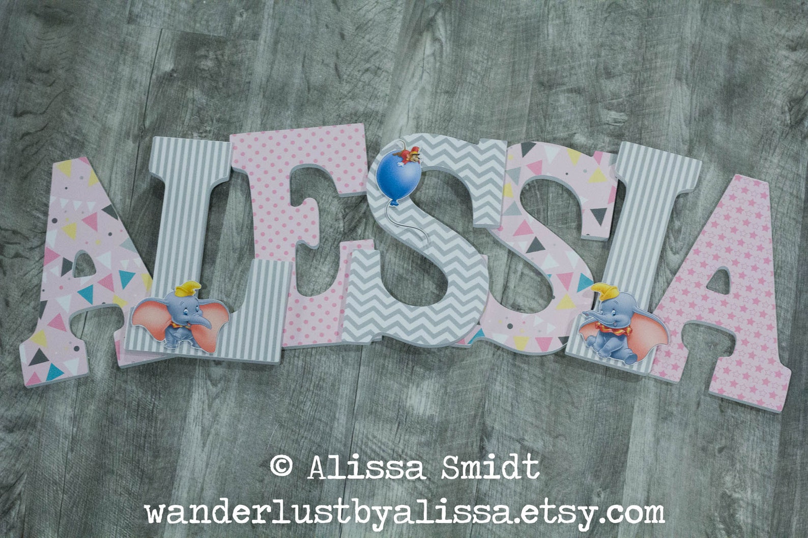 Dumbo Letters Custom Letters Wooden Nursery Letters dumbo - Etsy