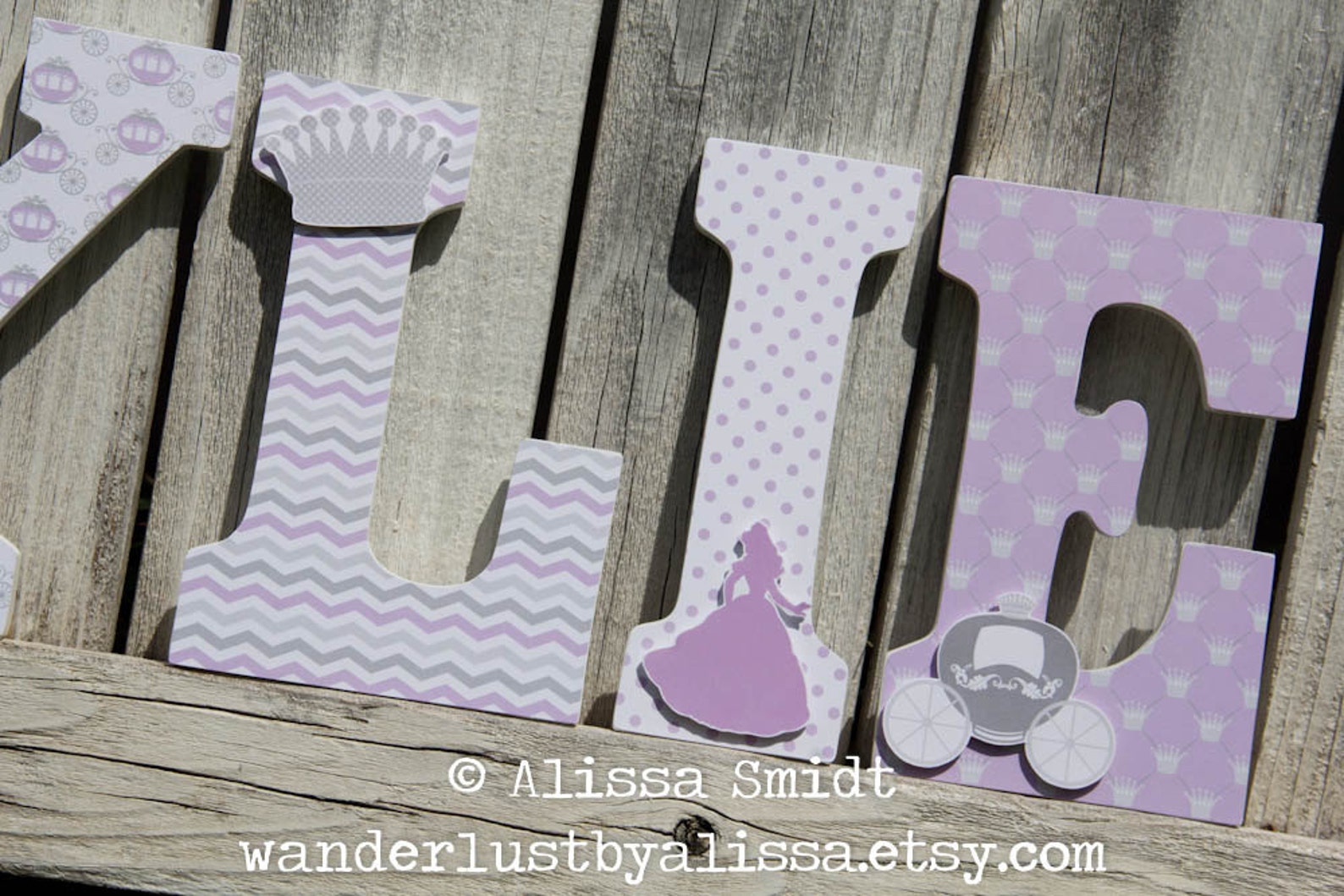 Princess Letters Cinderella Belle Custom Nursery Wooden - Etsy
