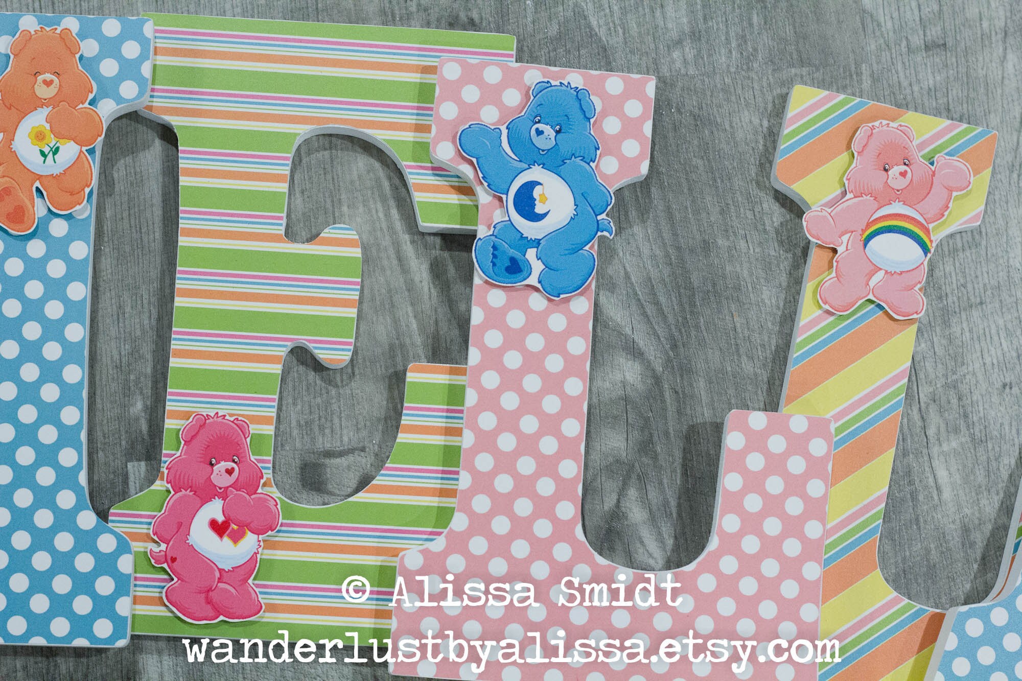 Care Bear Letters Custom Wood Letters Care Bear Nursery - Etsy