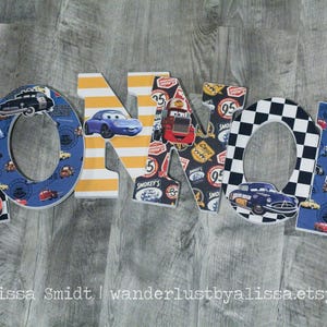 Cars Themed Letters, Custom Wooden Letters, Cars Decoration - 9 Inch ...