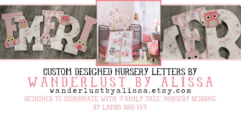 Owl Family Tree Letters Custom Wooden Letters Owl Theme - Etsy