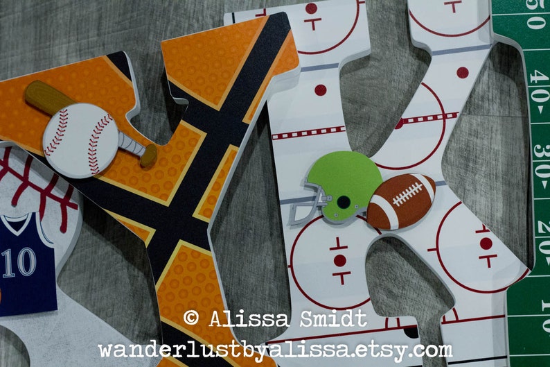 Sports Themed Letters Football Letters Baseball Letters | Etsy