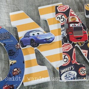 Cars Themed Letters, Custom Wooden Letters, Cars Decoration - 9 Inch ...