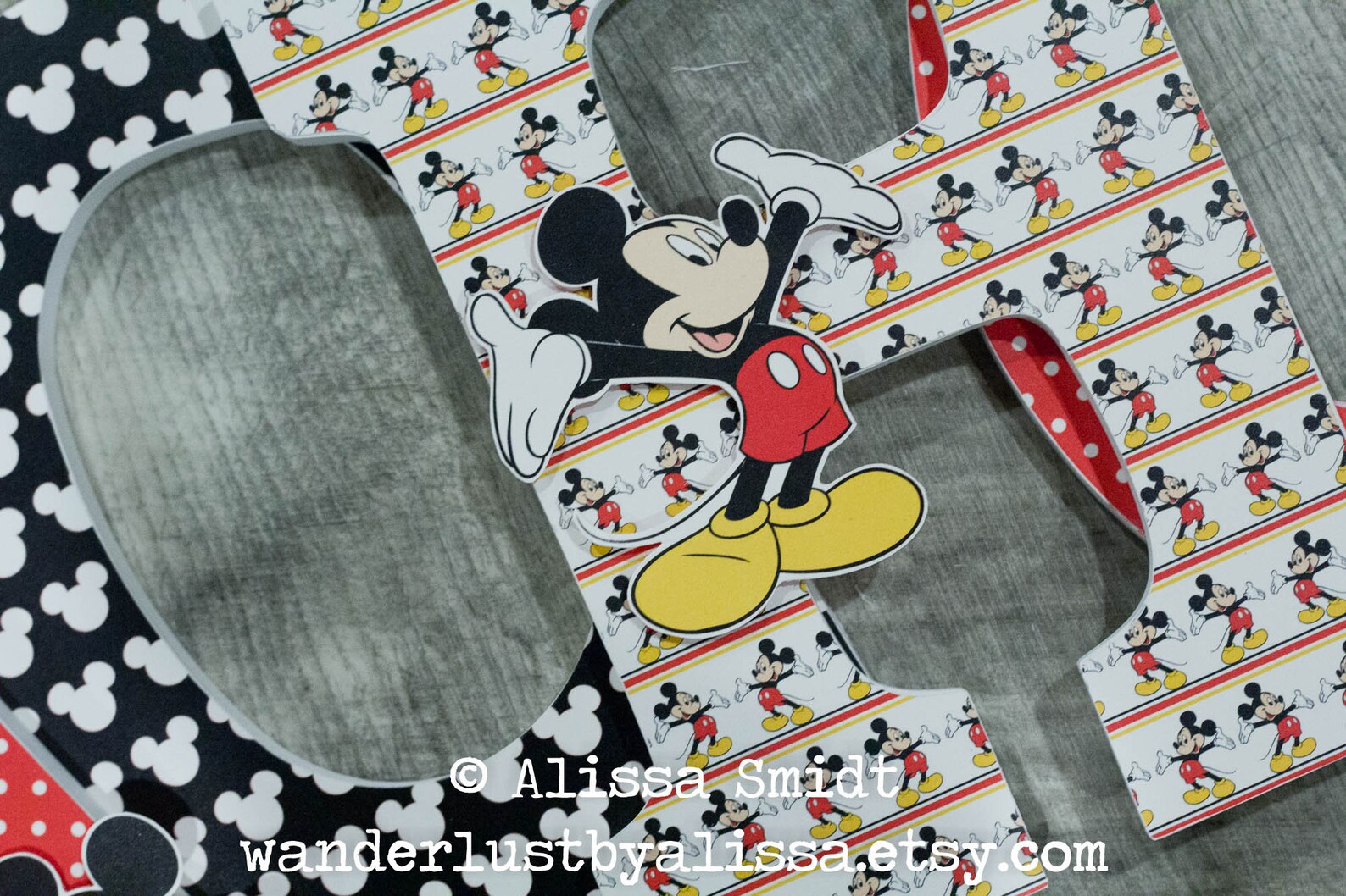 Mickey Mouse Letters, Custom Wooden Letters, Baby Name Letters - 9 Inch ...